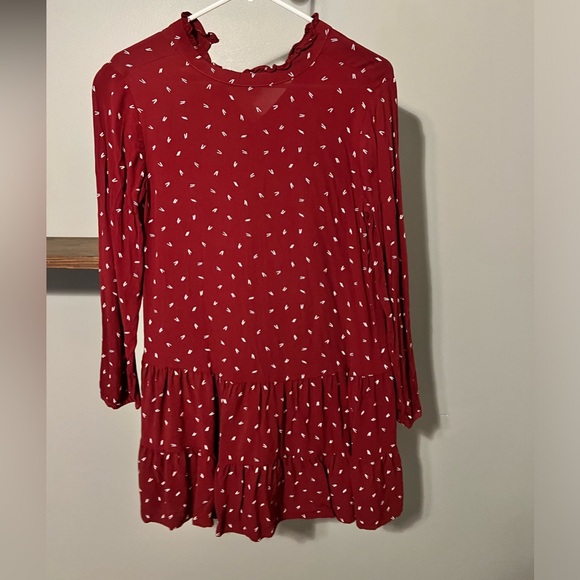 LOFT | Dresses | The Loft Red Dress With Long Sleeve | Poshmark